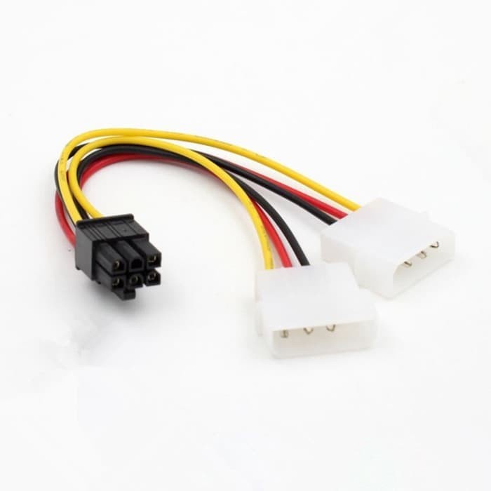 Jual Cable Power supply psu 4 pin Molex male splitter to 6 pin female ...