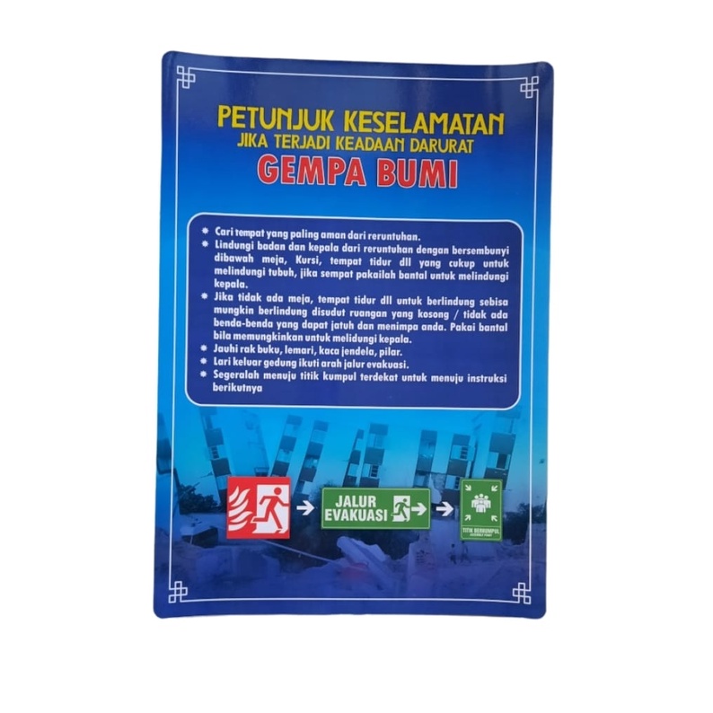 Jual Poster Petunjuk Keselamatan Gempa Bumi kode 36 | Shopee Indonesia