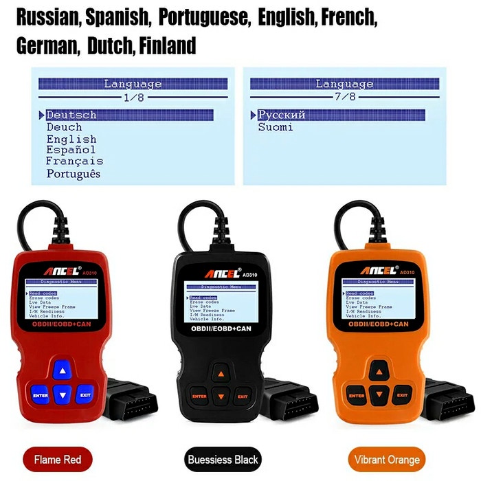 Jual alat diagnostik scanner OBD2 otomotif ancellAD310-ECU scanner ...