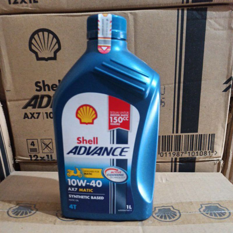 Jual OLI SHELL ADVANCE AX7 MATIC 1L SAE 10W-40 API SN JASO MB OLI SCOOTER 150 CC ORIGINAL SHELL ...