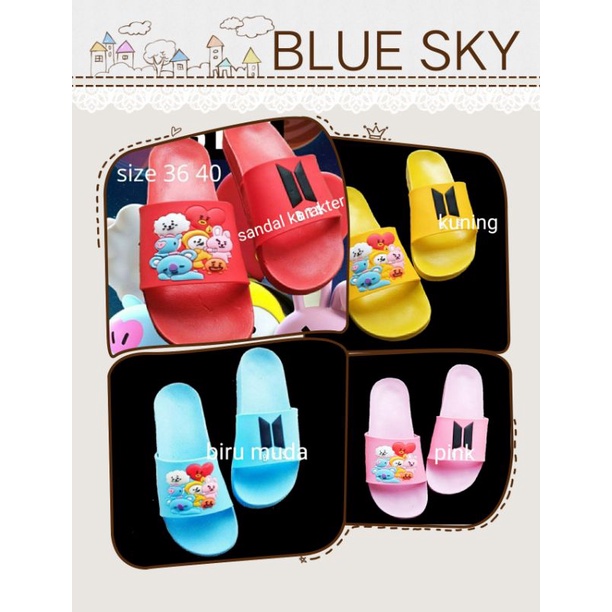Jual sandal karakter bt21 36-40 dw | Shopee Indonesia