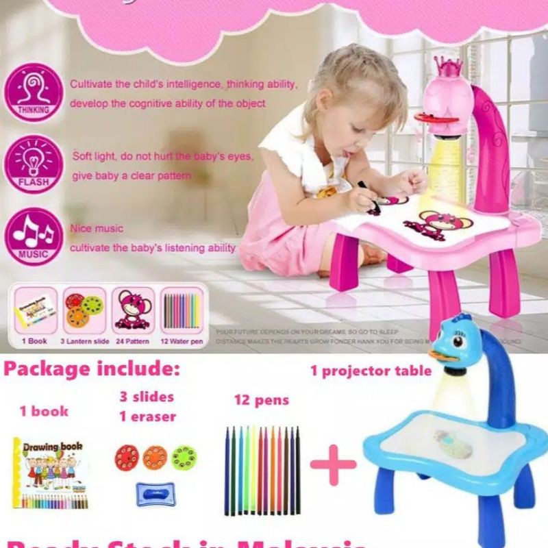 Jual Mainan proyektor Projection Art Drawing Table bisa untuk meja ...