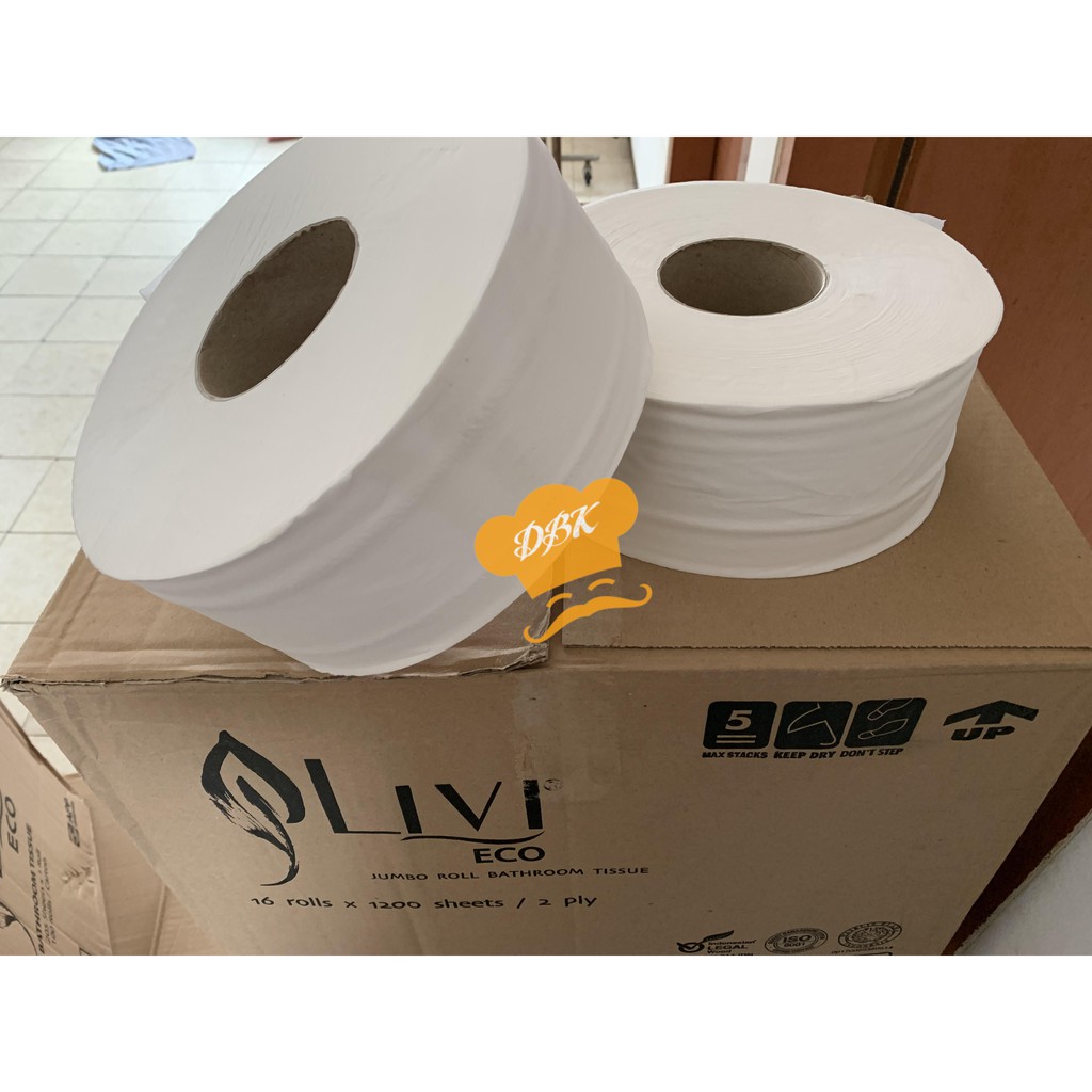 Jual Tissue Roll Jumbo Tisu LIVI Eco Toilet JRT 1200s | Shopee Indonesia