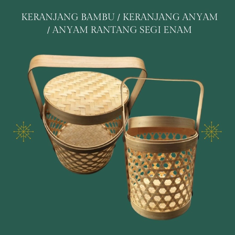 Jual Keranjang Bambu / Keranjang Anyaman / Anyaman Rantang Segi Enam ...