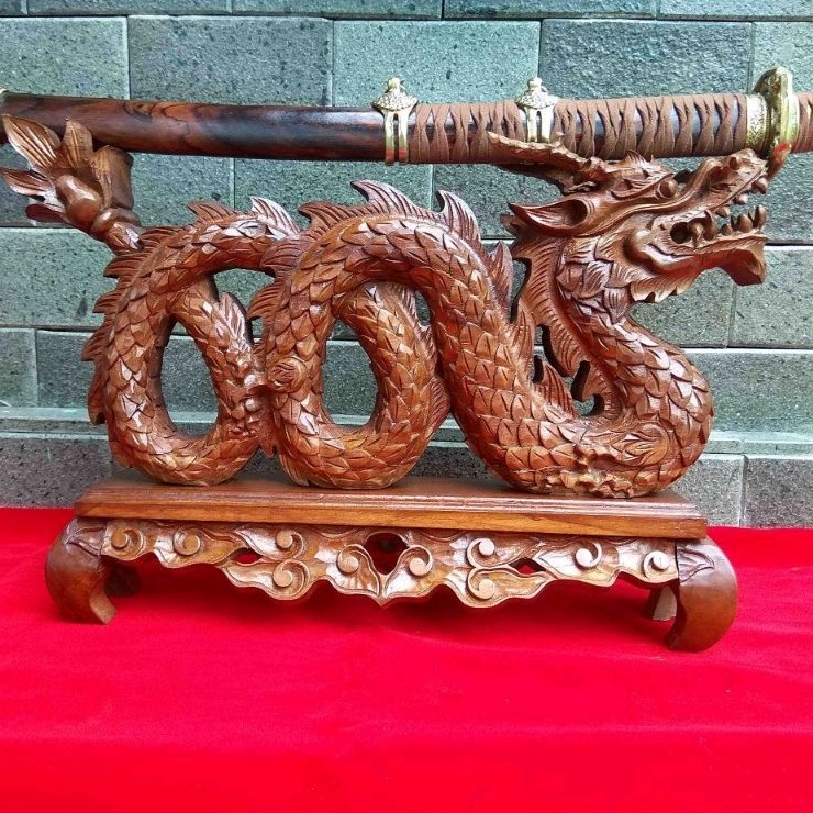 Jual Tatakan / Stand Pedang Katana Samurai Ukir Naga Garap Alusan ...