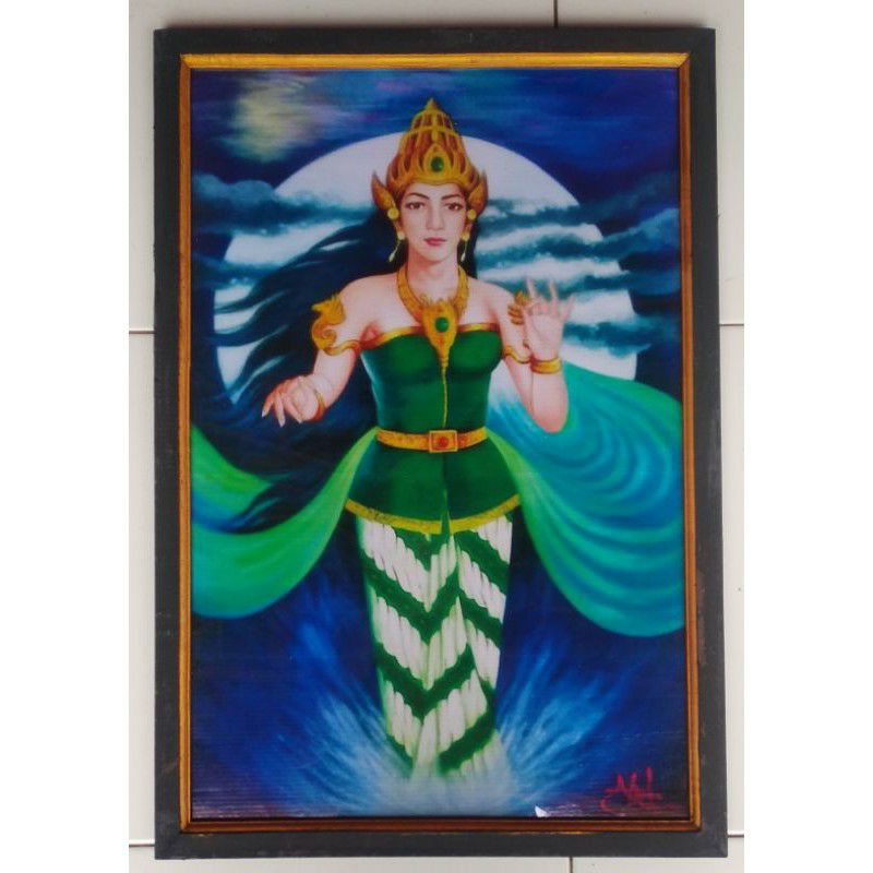 Jual lukisan cetak ratu pantai Selatan Roro kidul plus bingkai UK 65×45 ...
