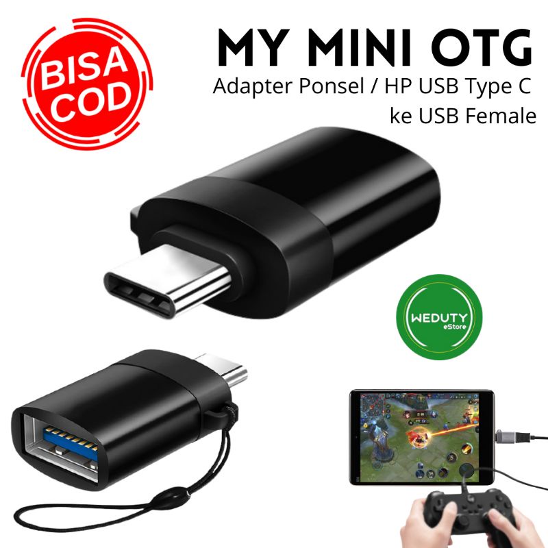 Jual MINI OTG HANDPHONE ADATER KONEKTOR USB TYPE C KE USB FEMALE ...