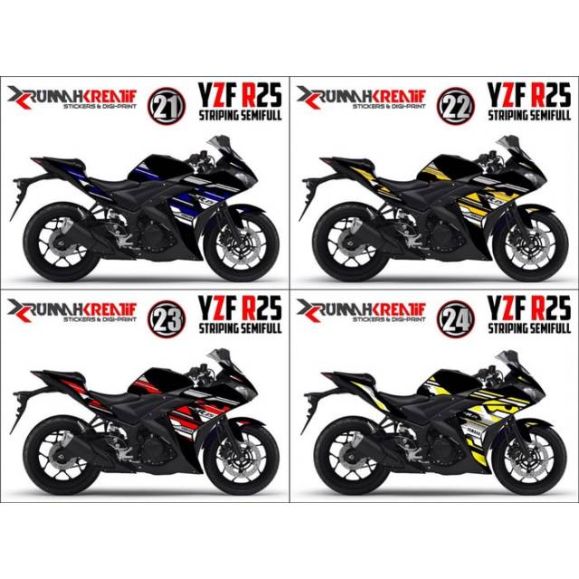 Jual Sticker motor vareasi yamaha r 25 /Dekal Sticker motor Yamaha R25 ...