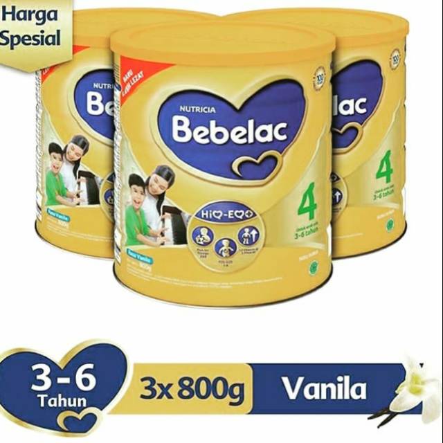 Jual Susu Bebelac 4 vanila untuk usia 3-6 tahun, 3 kaleng ; per kaleng ...