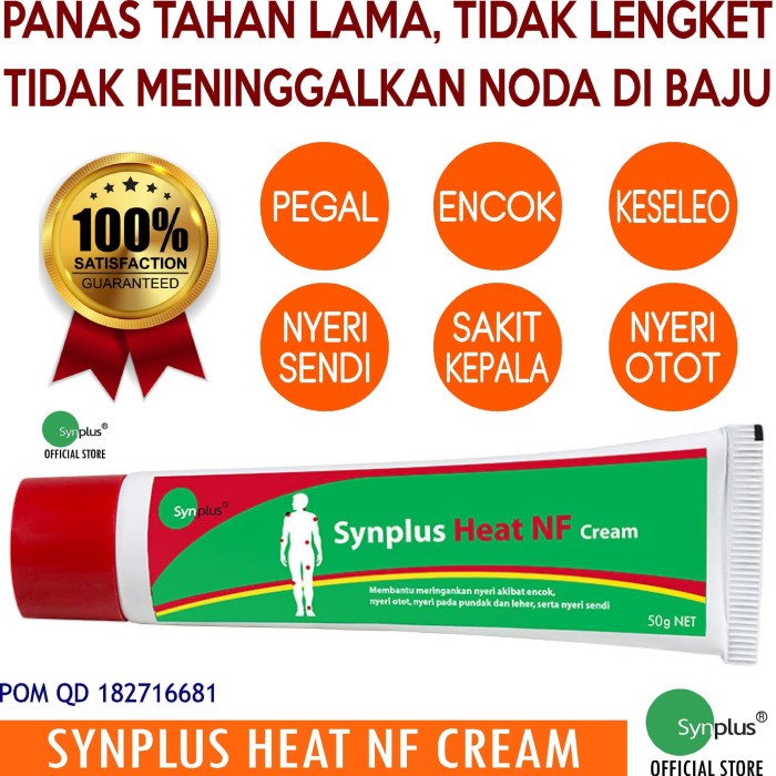 Jual Synplus Heat Cream NF- Krim Nyeri Otot Sendi Pegal Keseleo - Gel ...