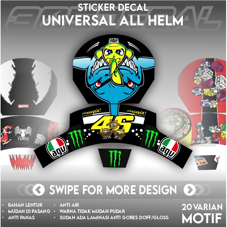 Jual Sticker Decal Helm UNIVERSAL part 1 | untuk semua helm | decal ...