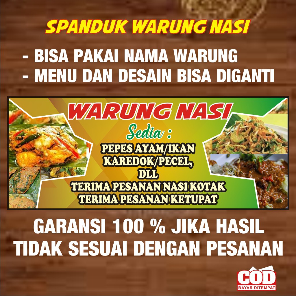 Jual Banner Warung Nasi Pecel Custom Desain | Shopee Indonesia