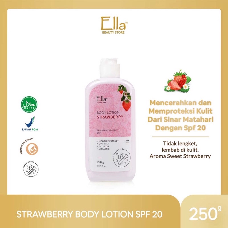 Jual Ella Skincare Whitening Body Lotion SPF 20 Strawberry with ...