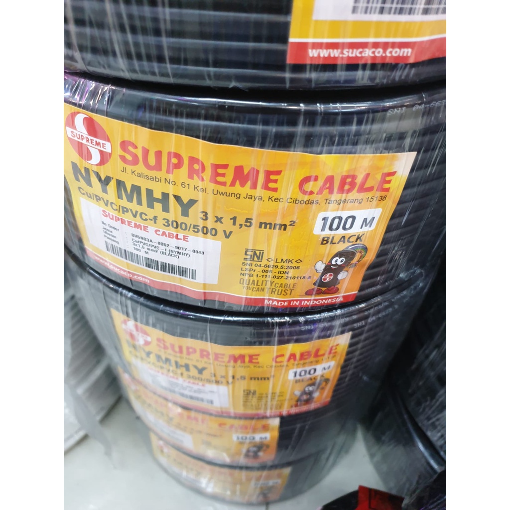 Jual KABEL SERABUT NYYHY/NYMHY 3x1,5 SUPREME 100METER | Shopee Indonesia