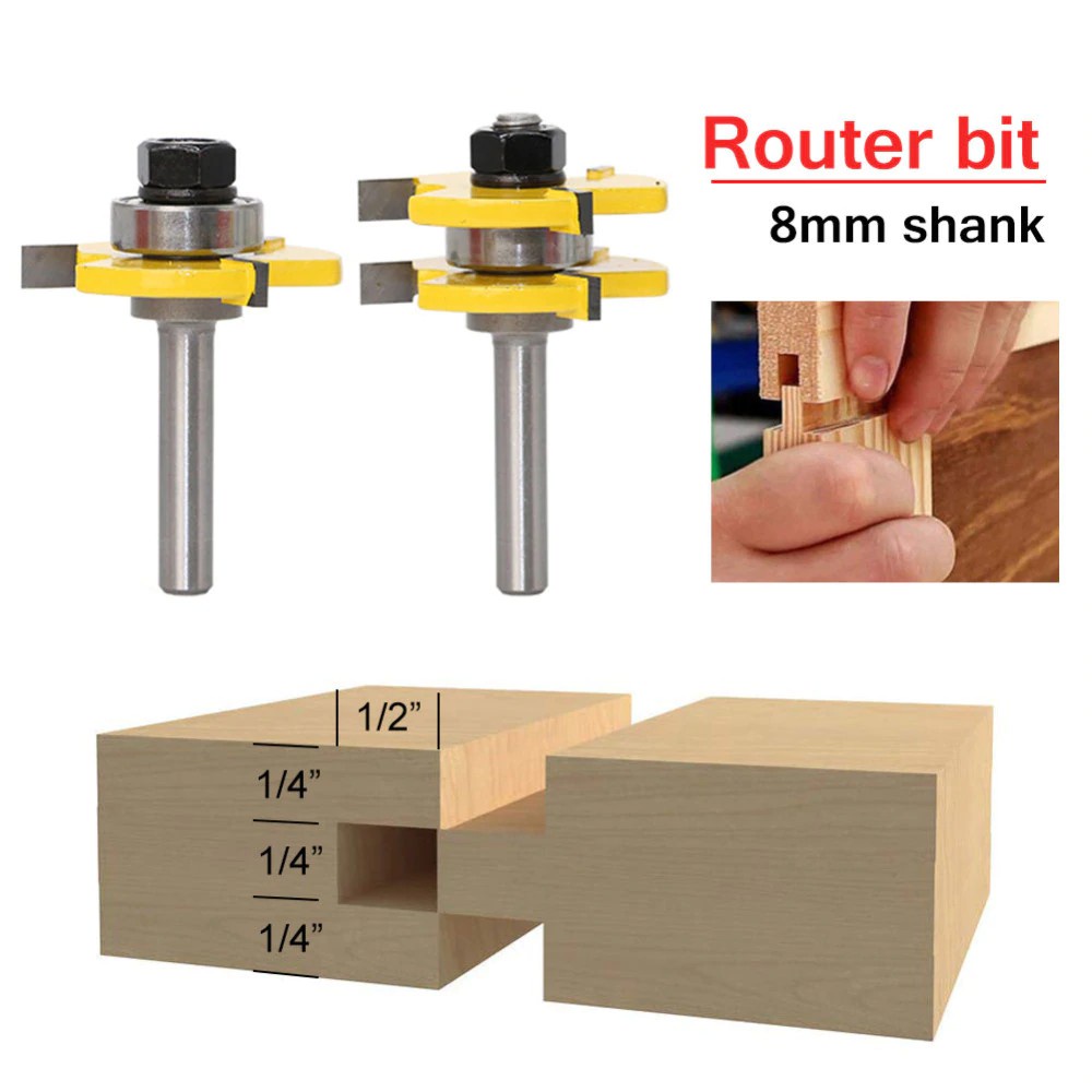 Jual Mata Profil 8mm Sambung Kayu Router Bit Trimmer Router Tongue ...