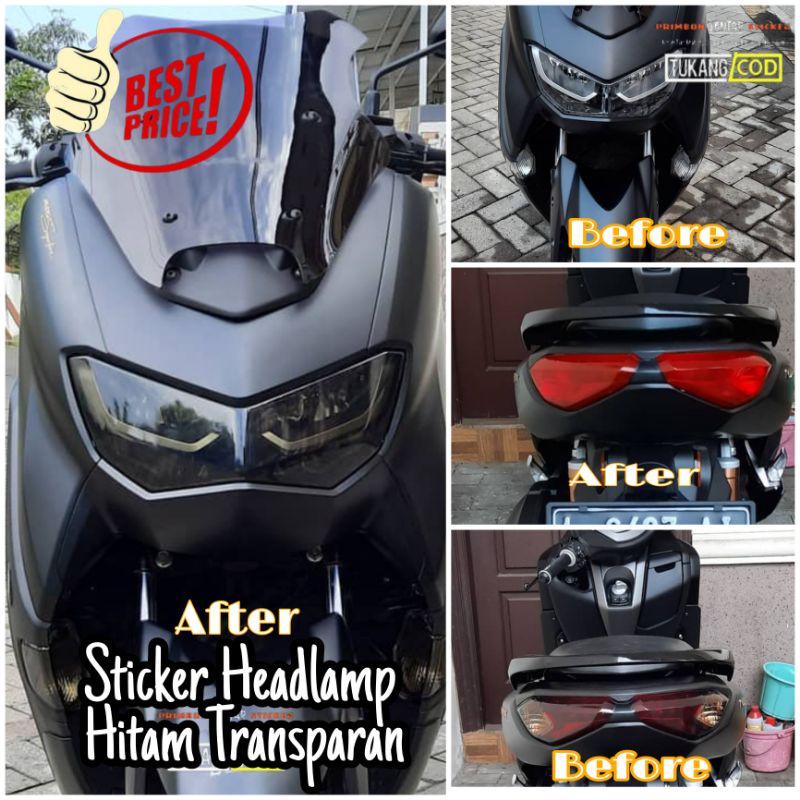 Jual Sticker Headlamp Hybrid Smoke Sticker Hitam Transparan Doff ...