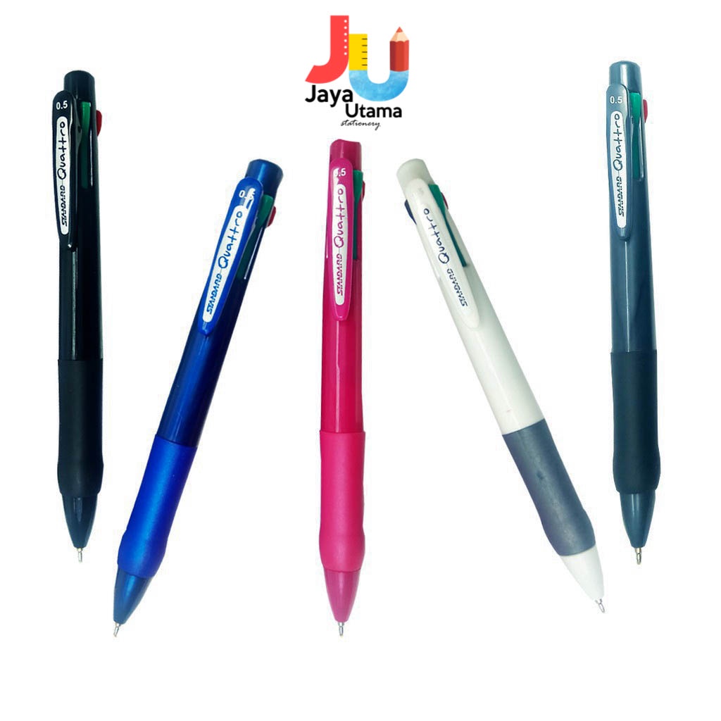 Jual Standard Bolpen Ball Pen Pulpen Pena Quattro 4 Warna Color Pen ...