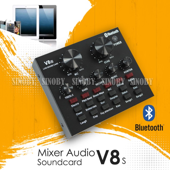 Jual Soundcard / Sound Card V8s Mixer Audio USB External Plus Bluetooth | Shopee Indonesia