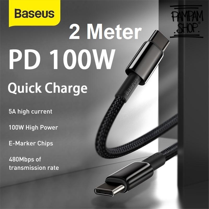 Jual Baseus Original Superior Kabel Data Type C to Type C 100W 5A 2M 2 Meter Super Fast Charging ...