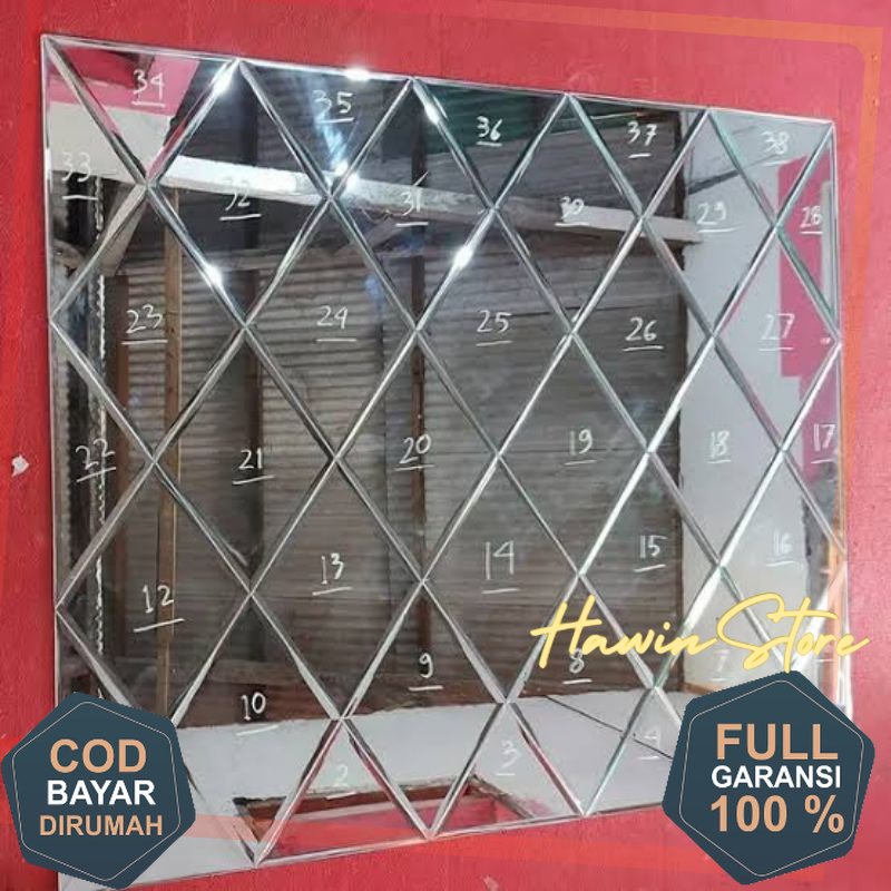 Jual Cermin Custom Wajik Cermin 5mili 100 x 200 Cm Bevel 1cm - Kaca ...