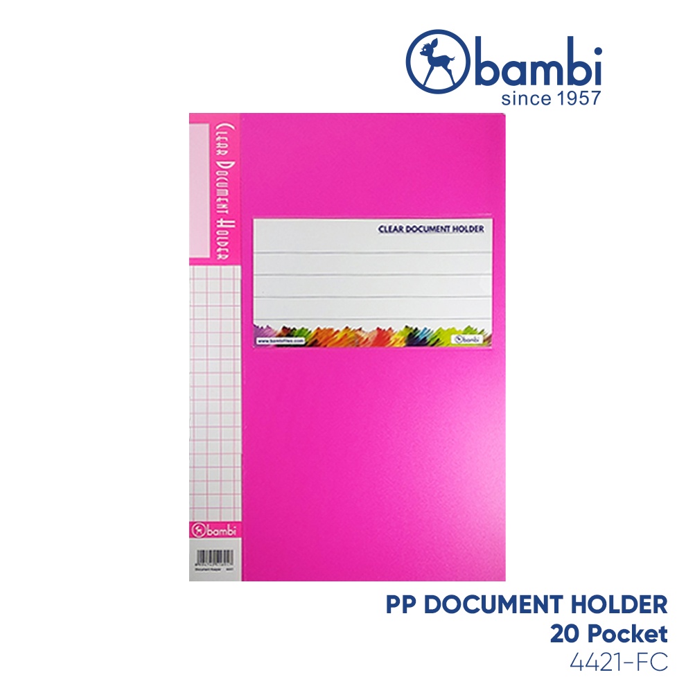 Jual Bambi Dokumen Folder Folio Isi 20 Pocket Tipe Document Holder ...