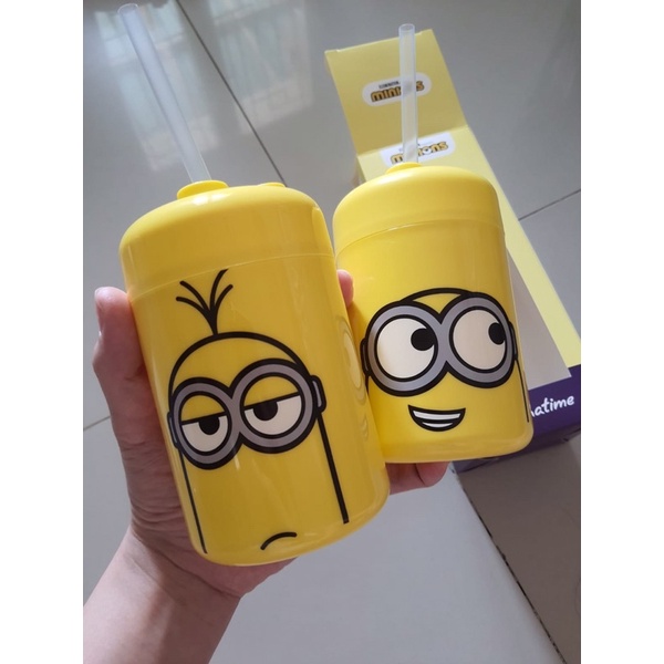 Jual Chatime x Minion!! botol minum minion dgn sedotan 300ml ...