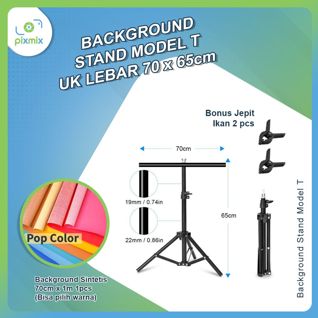 Jual Background stand Model T Ukuran Lebar 70 x 65cm Bonus Background ...