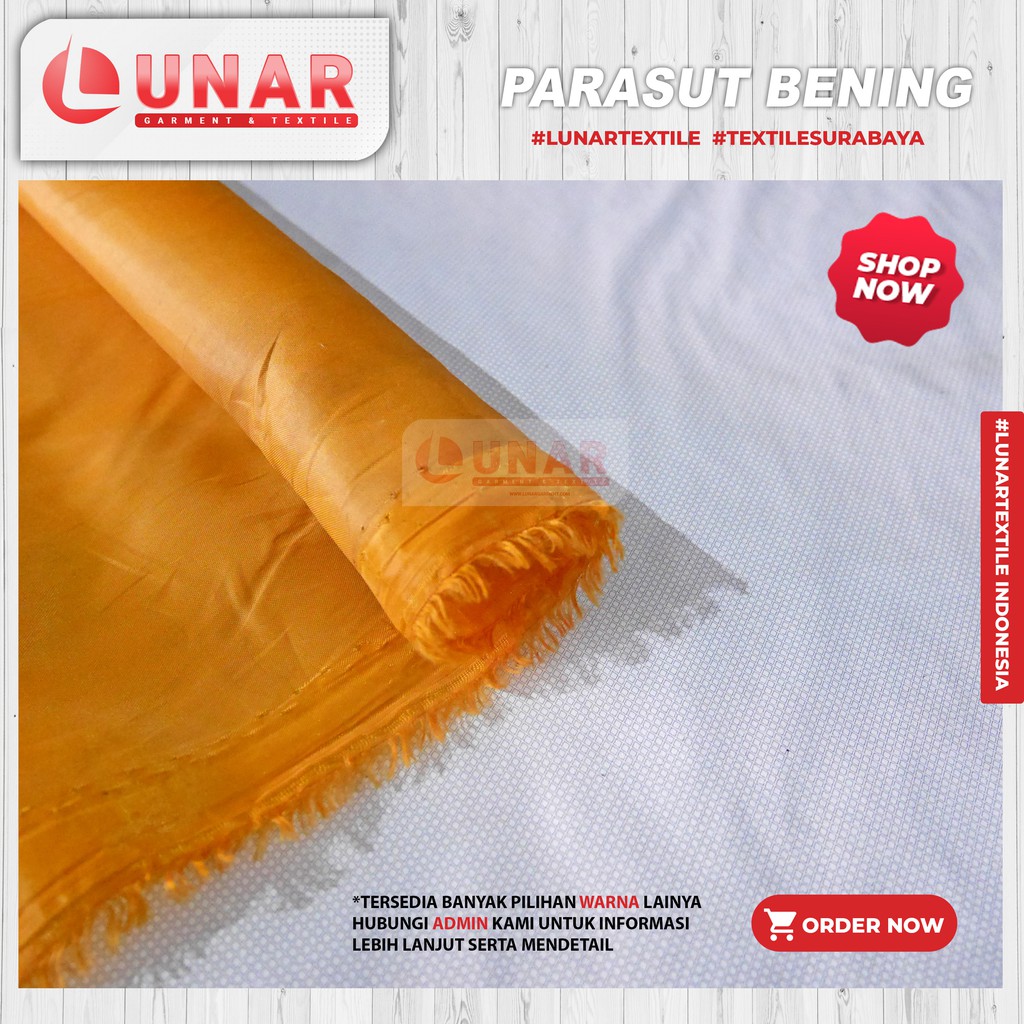 Jual Kain Parasut/Parasit Kuning Gold Per-Yard Bahan Jaket Outdoor ...