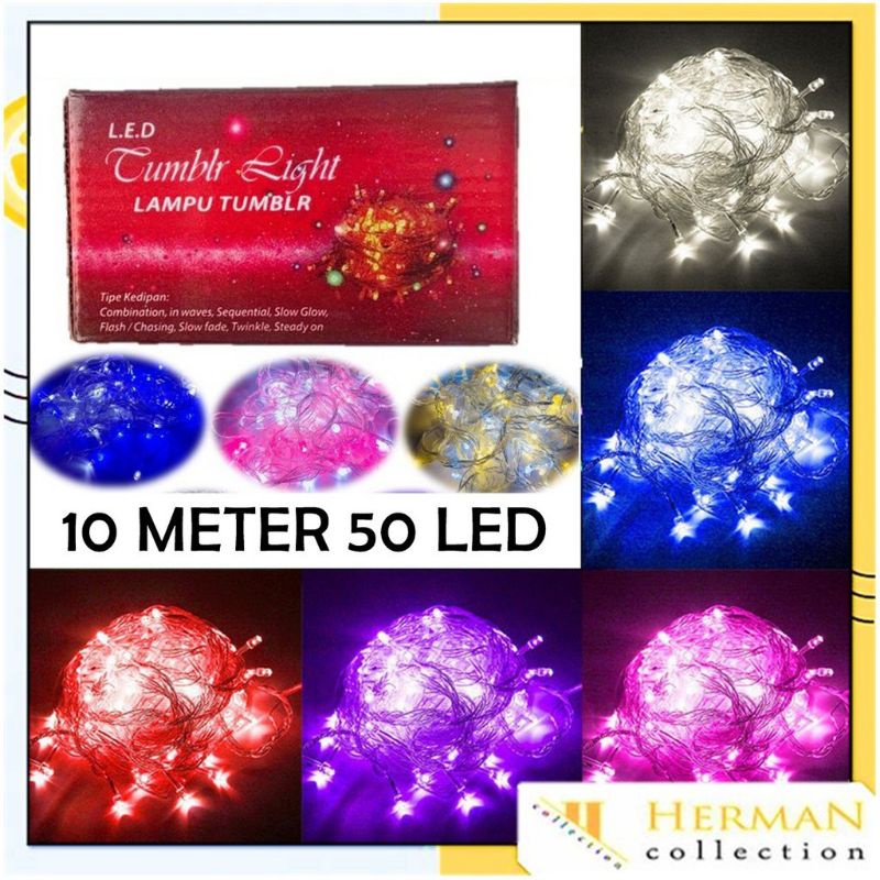 Jual Lampu Tumblr 10 Meter 50 Led/Lampu hias/lampu dekor | Shopee Indonesia
