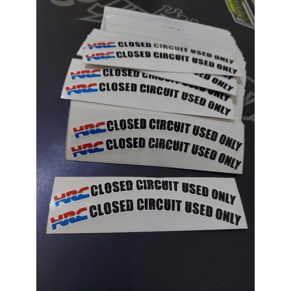 Jual Sticker Velg Hrc Closed Circuit Used Only Cutting | Shopee Indonesia