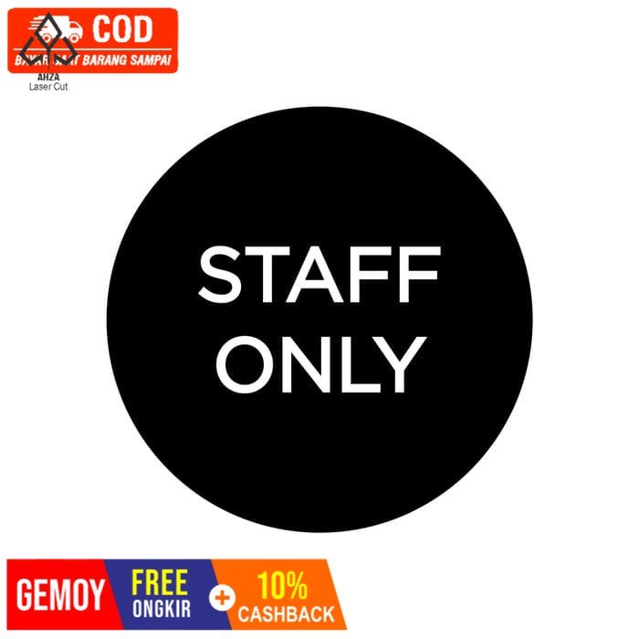 Jual BEST1 Staff Only | Sign Board Akrilik | Staff Only Sign Label ...