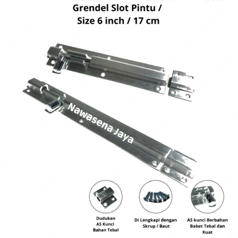 Jual Grendel Slot Pintu Jendela 6" 8" Slot Alumunium Alloy Awet + Kuat ...