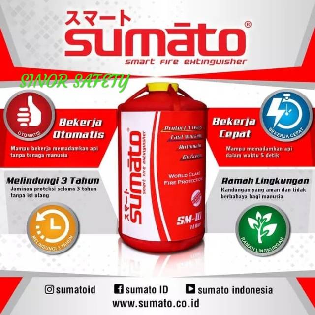 Jual ORIGINAL SUMATO 1 Liter SM-10 Alat Pemadam Api Otomatis Tabung ...