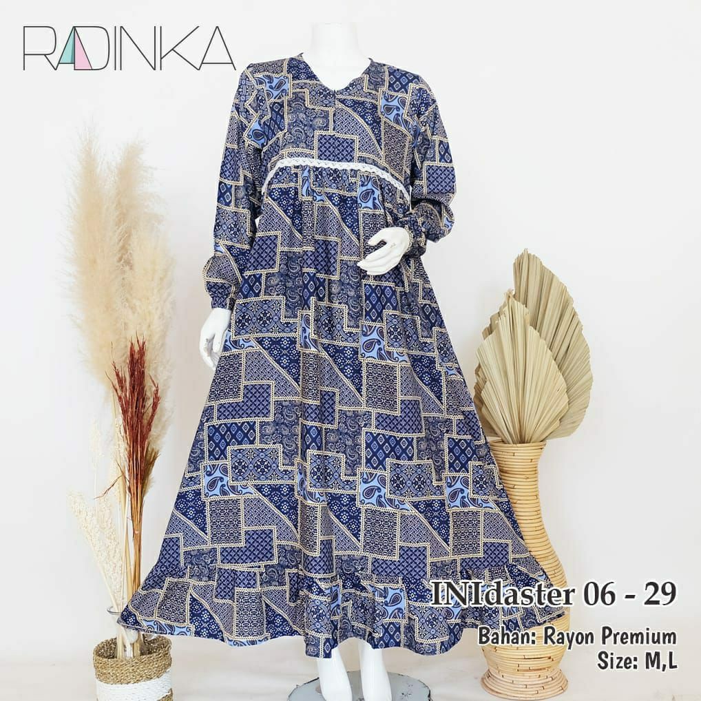 Jual DASTER INIDASTER MOTIF BIRU NAVY RADINKA DEWASA | Shopee Indonesia