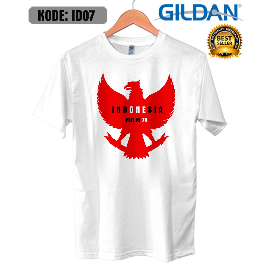 Jual Kaos hut ri ke 74 / dirgahayu kemerdekaan indonesia id07 | Shopee ...
