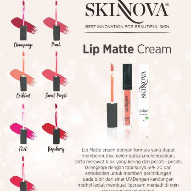 Jual Skinnova Lip Matte Cream - pelembab bibir kering pecah-pecah skinova | Shopee Indonesia