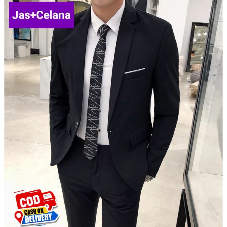 Jual Setelan Jas pria - Jas pria hitam pekat - Jas wedding - Jas nikah ...
