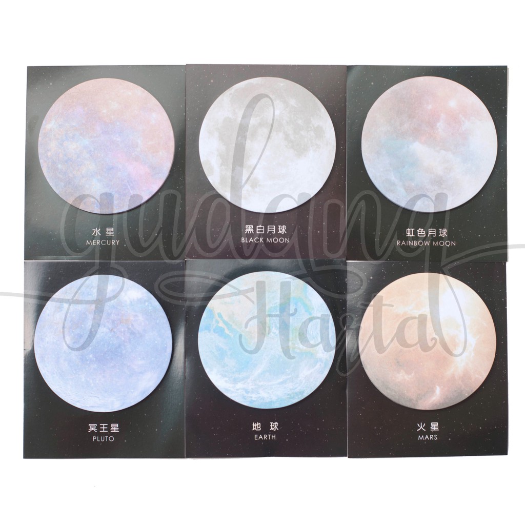 Jual Sticky Notes Planet Eart Moon DIY Scrapbook Memo Lucu Unik GH ...