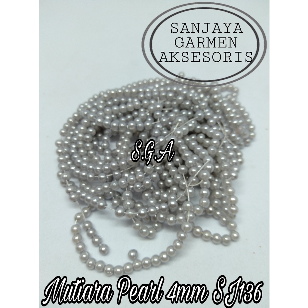 Jual Mote Ringan / Manik Ringan / Mutiara Ringan Sintetis / Manik Mutiara Bulat 4mm / Mutiara ...