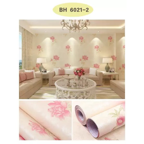 Jual Wallpaper Stiker Bunga Rose Pink Elegan 10m x 45cm | Shopee Indonesia