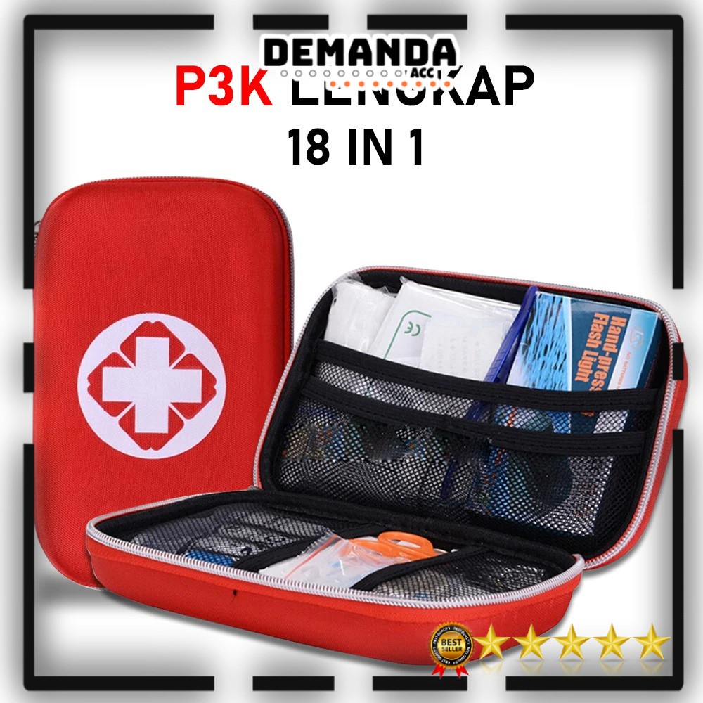 Jual 18 in 1 Perlengkapan Alat Medis P3K isi Lengkap dengan Tas Kotak ...