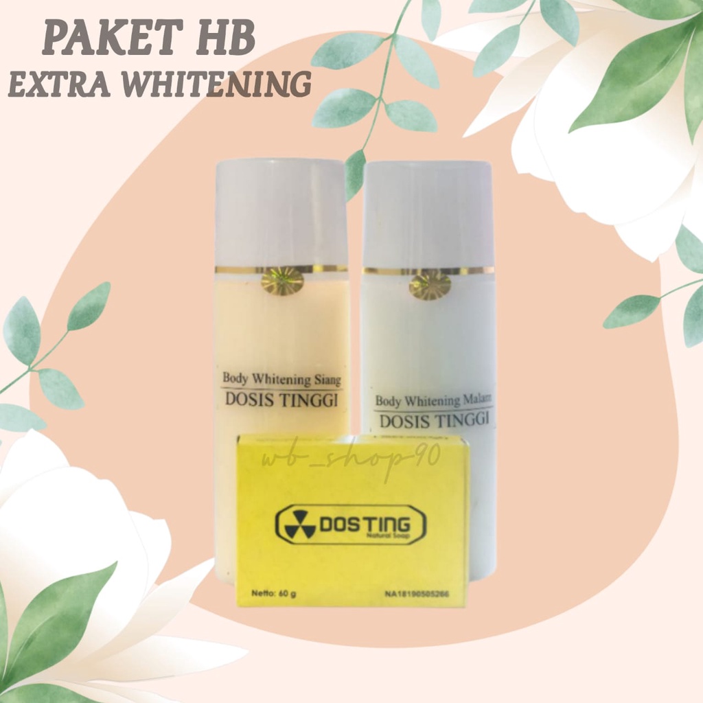 Jual Paket HB Dosting Whitening Original HB Extra Whitening Handbody Lotion Pemutih Badan Body ...