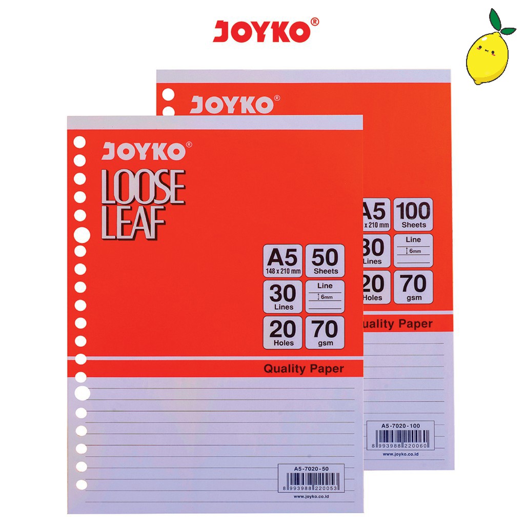 Jual Loose Leaf Refill Kertas File Binder Joyko A5 Ruled - 50 & 100 Lembar | Shopee Indonesia
