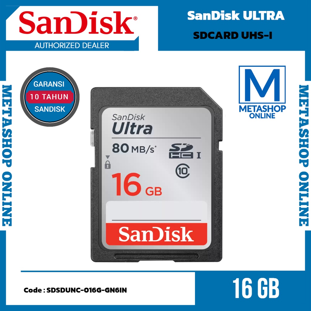 Jual SanDisk Ultra 16GB SDCard UHS-I SDHC SDXC Kartu Memory Card SD ...