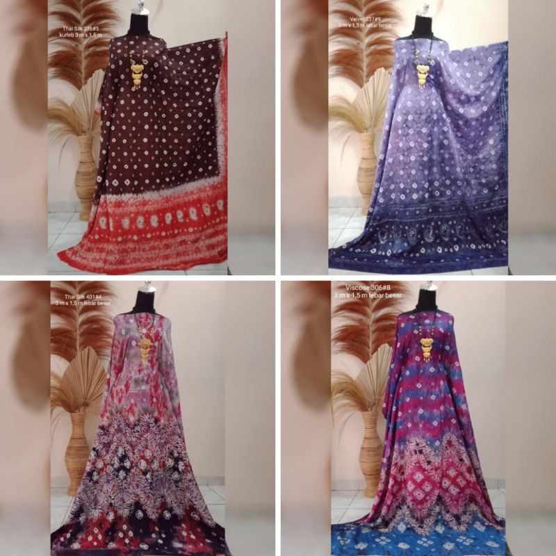 Jual Kain Jumputan Palembang Viscose 3 Meteran Lebar Besar Bahan Batik ...