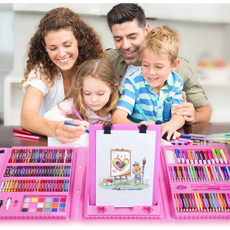 Jual Pensil Warna Crayon Set 208 Pcs Alat Menggambar Mewarnai Anak ...