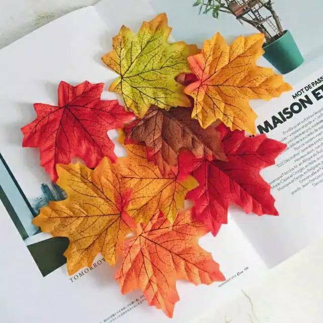 Jual Daun maple artifisial maple leaf Set Momiji Properti Foto | Shopee ...