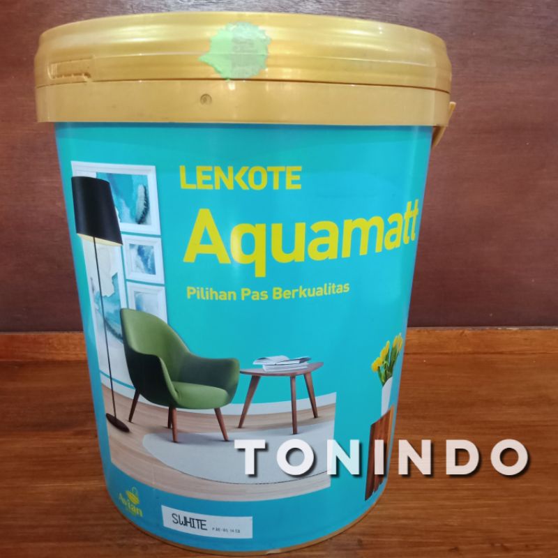 Jual Cat Tembok Interior Lenkote Aquamatt Super White (SW) 1pail 25kg ...
