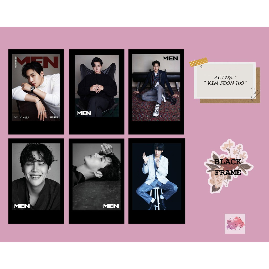 Jual KIM SEON HO BLACK FRAME - PHOTOCARD POLA isi 6pcs | Shopee Indonesia