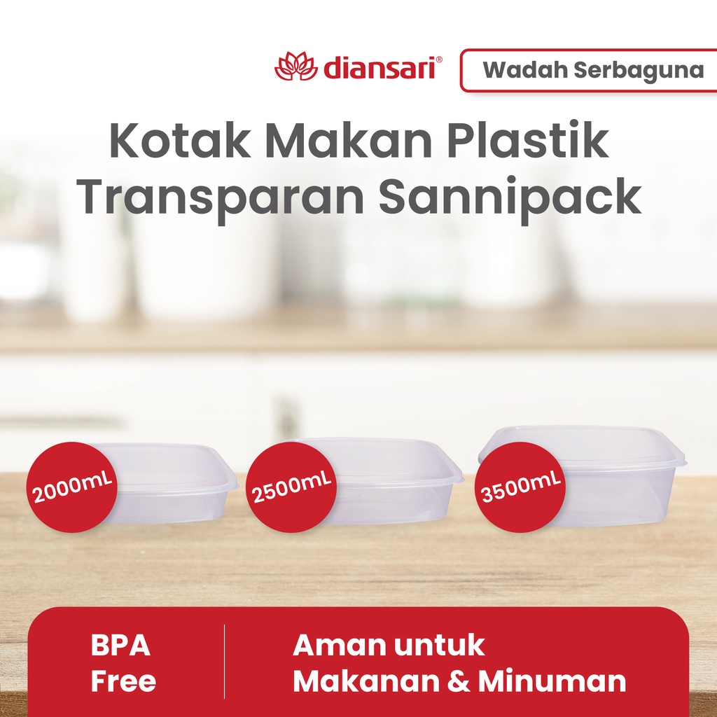 Jual DIANSARI - Kotak Makan Plastik Transparan - Sannipack | Shopee ...